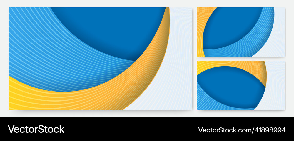 Modern wave blue yellow colorful abstract design Vector Image