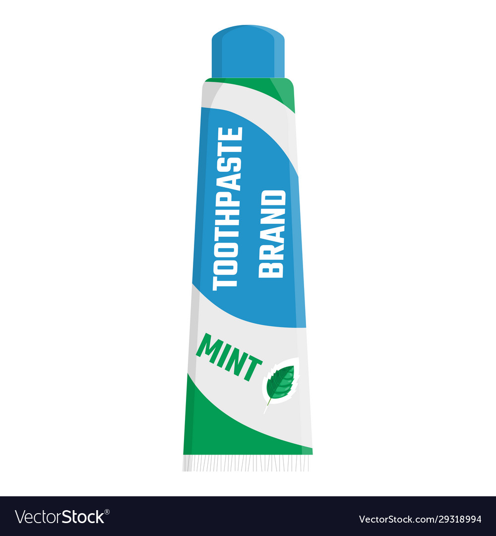 Toothpaste cartoon template with mint leaf Vector Image