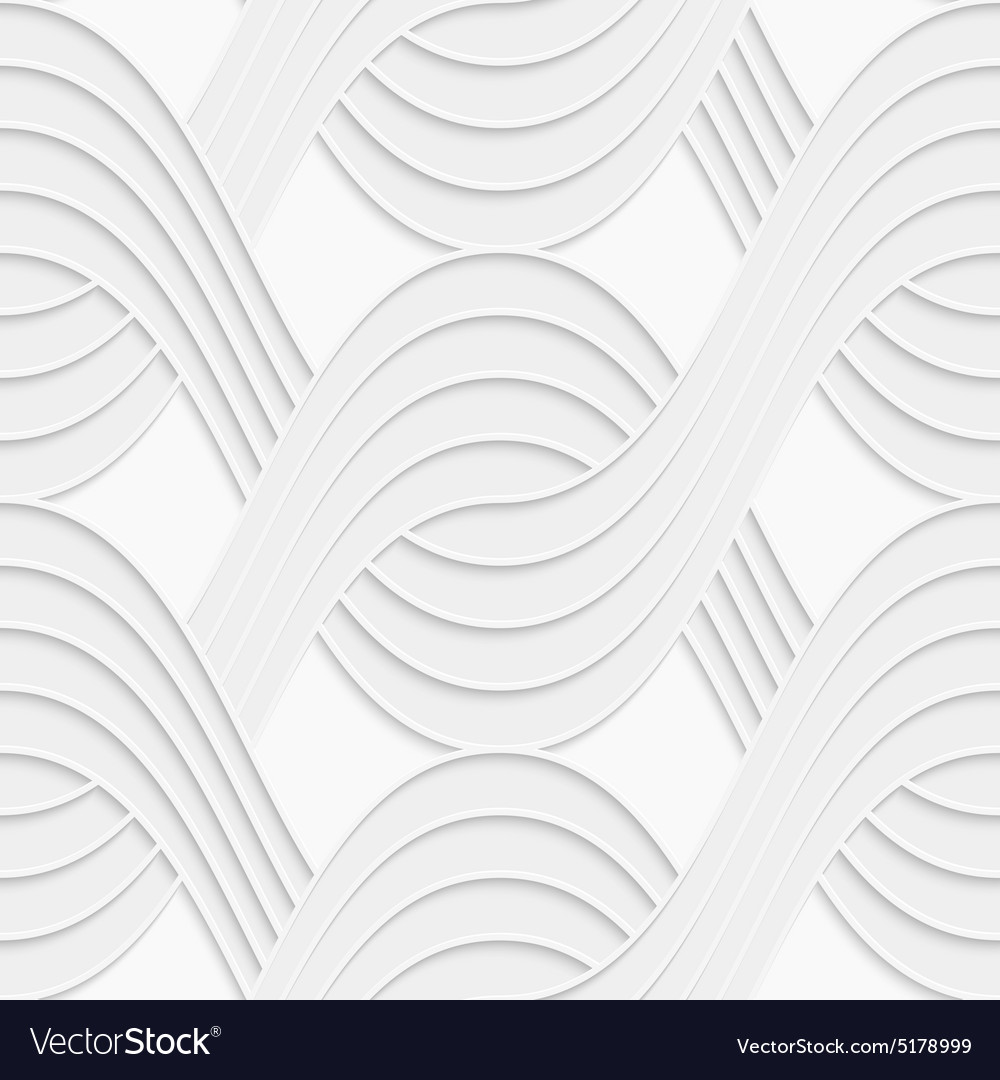 3d white interlocking waves Royalty Free Vector Image
