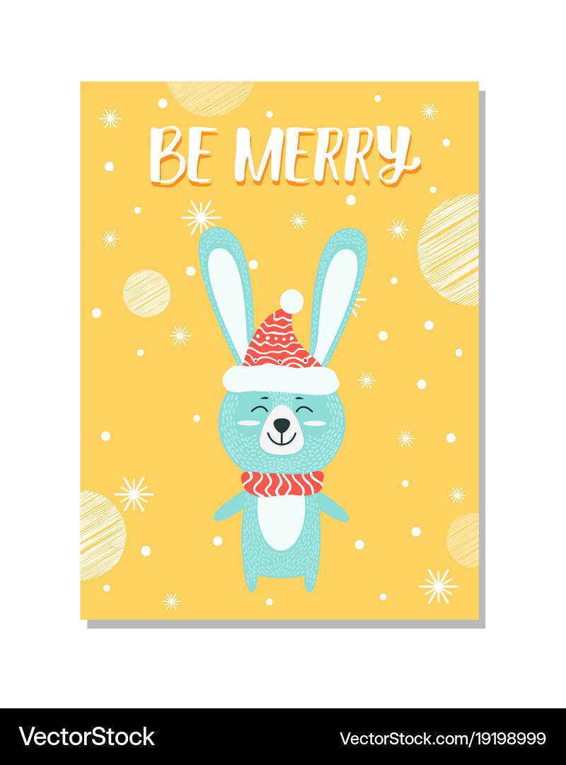 Be merry image of rabbit Royalty Free Vector Image