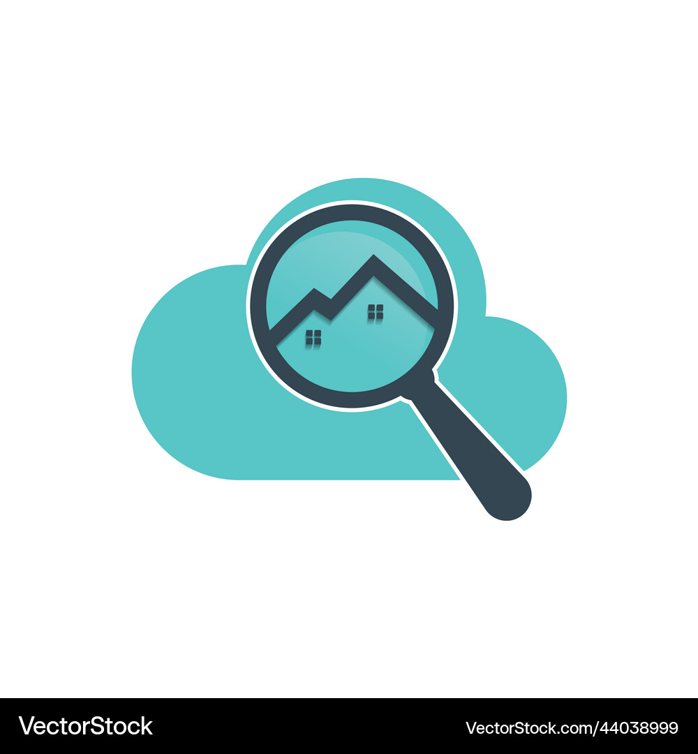 Find home on sky logo design Royalty Free Vector Image