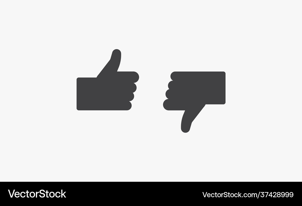 Icon set gesture thumb up dwon isolated on white Vector Image