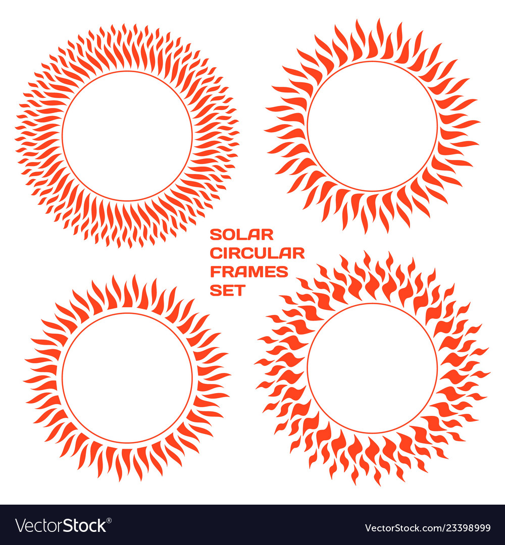 Solar circular frames set Royalty Free Vector Image
