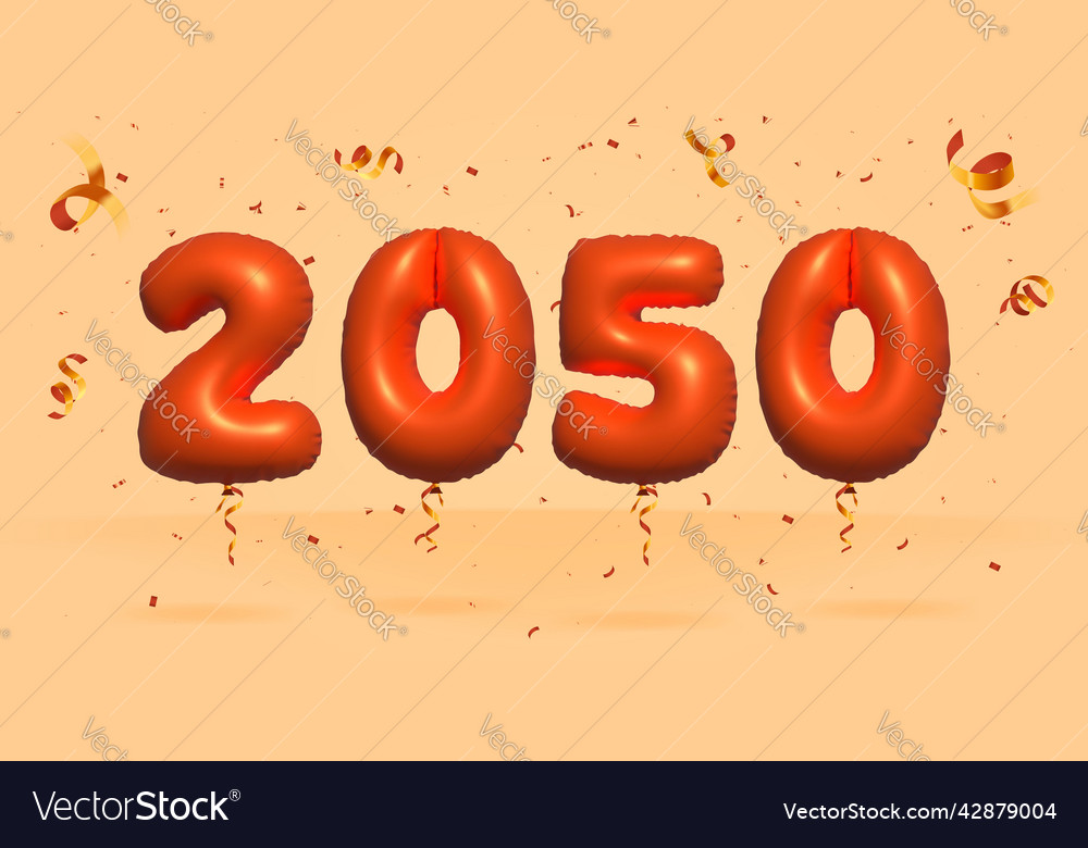 3d number 2050 sale off discount promotion made Vector Image