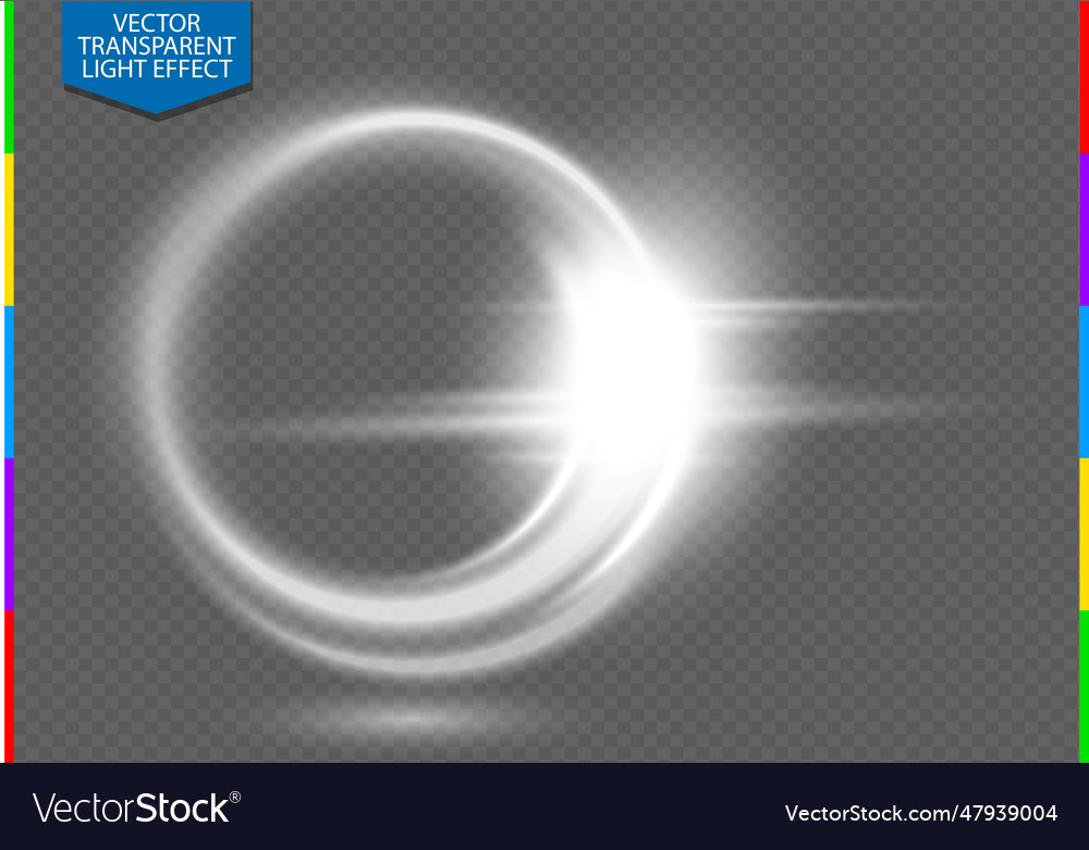 Circular lens flare transparent light effect Vector Image Circular lens flare transparent light effect Vector Image