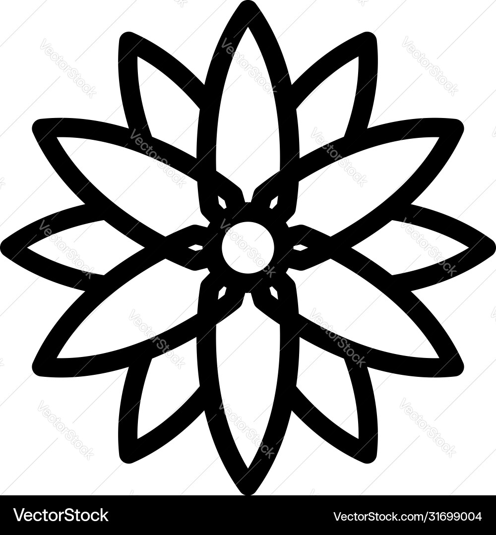 Pointed blades rotator icon outline style Vector Image