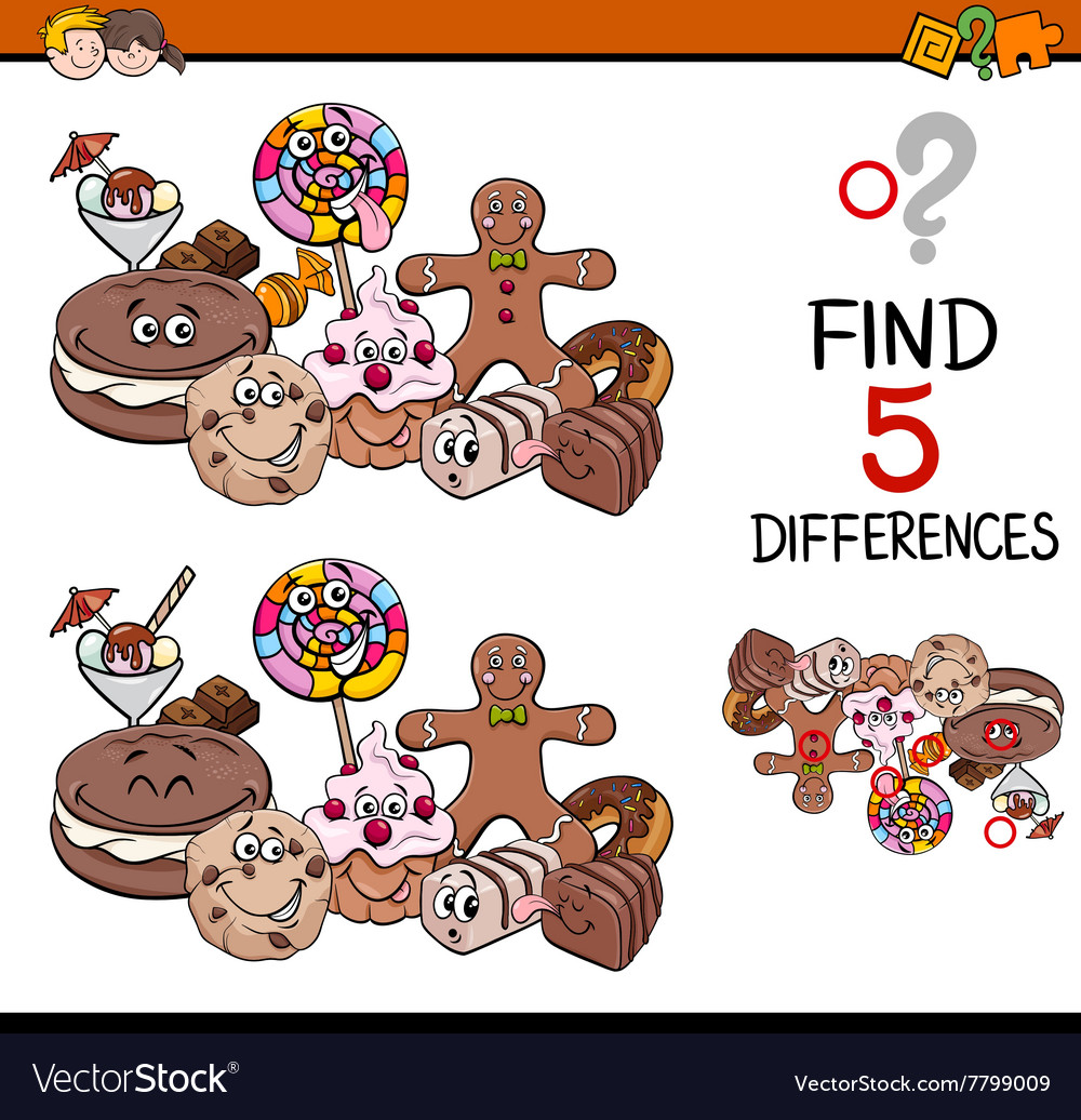 Find differences task Royalty Free Vector Image