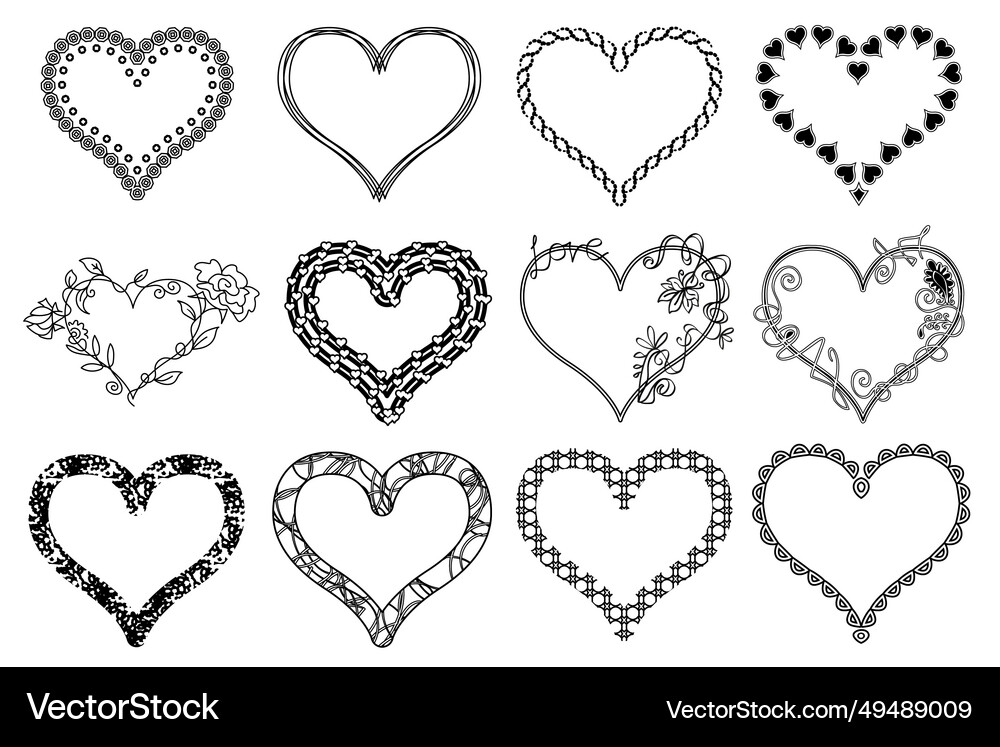 Heart frames Royalty Free Vector Image - VectorStock