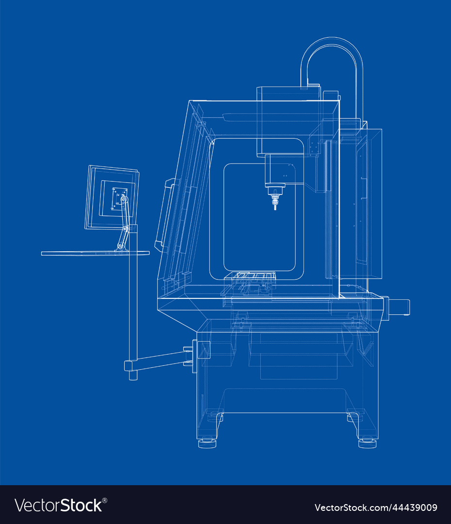 Metalworking cnc milling machine Royalty Free Vector Image
