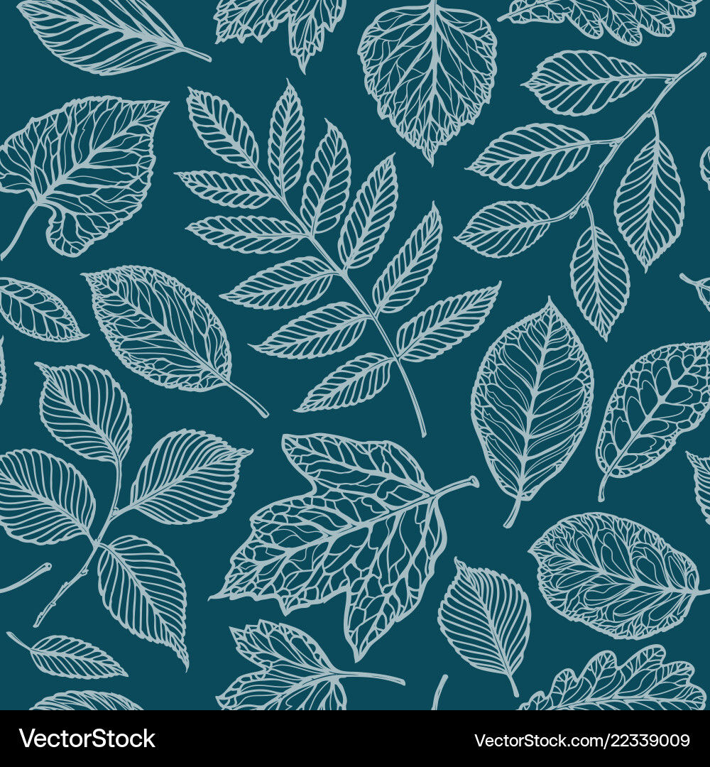Seamless floral pattern nature leaves backdrop Vector Image