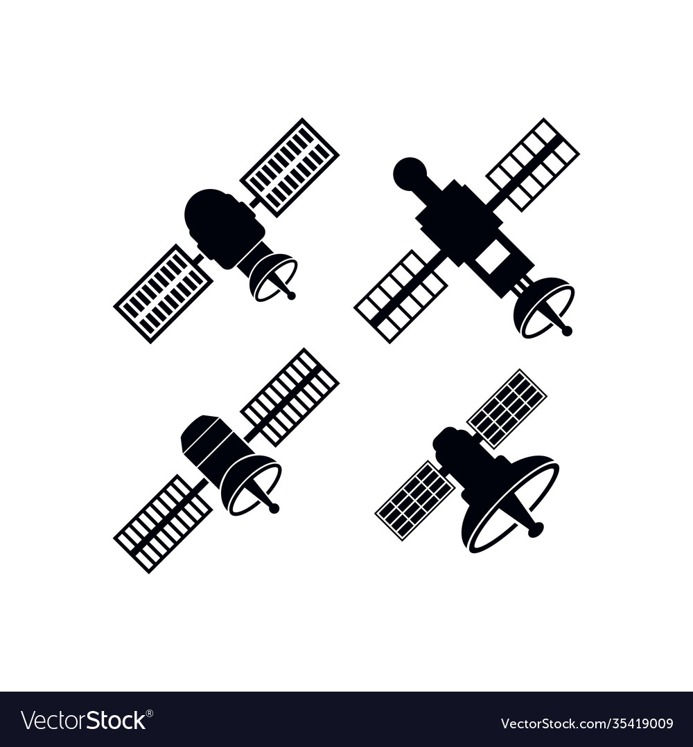 Space satellite icon design template isolated Vector Image Space satellite icon design template isolated Vector Image