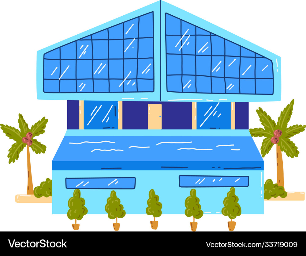 Tropical beach house active hot summer vacation Vector Image