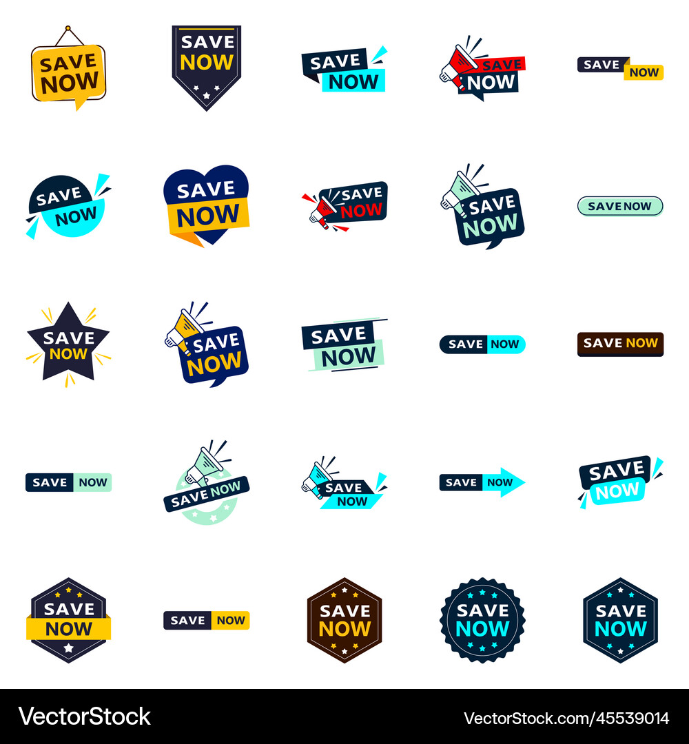 Save now 25 unique typographic designs to drive Vector Image
