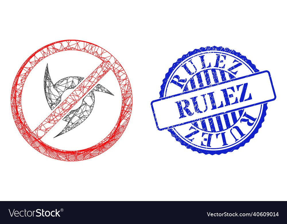 Textured rulez badge and hatched stop hurricane Vector Image Textured rulez badge and hatched stop hurricane Vector Image