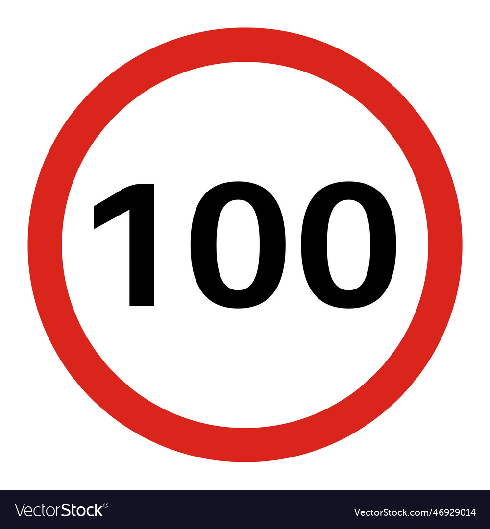 Traffic sign speed limit 100 Royalty Free Vector Image Traffic sign speed limit 100 Royalty Free Vector Image