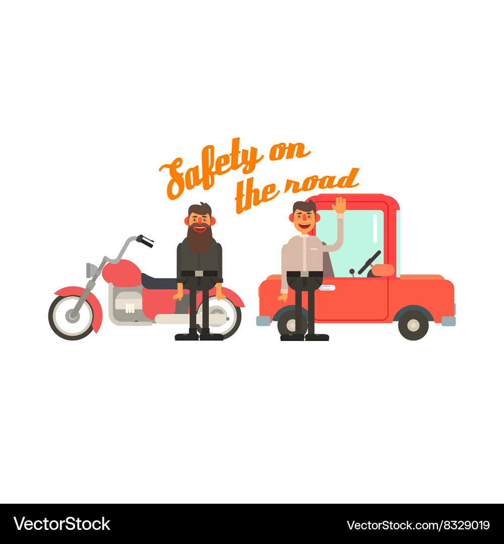 Traffic code friendly drivers Royalty Free Vector Image