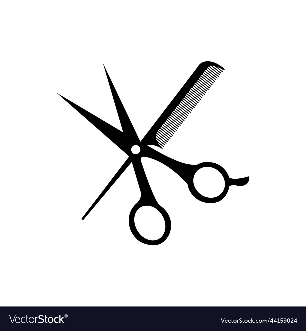 Hair salon with scissors and comb icon Vector Image