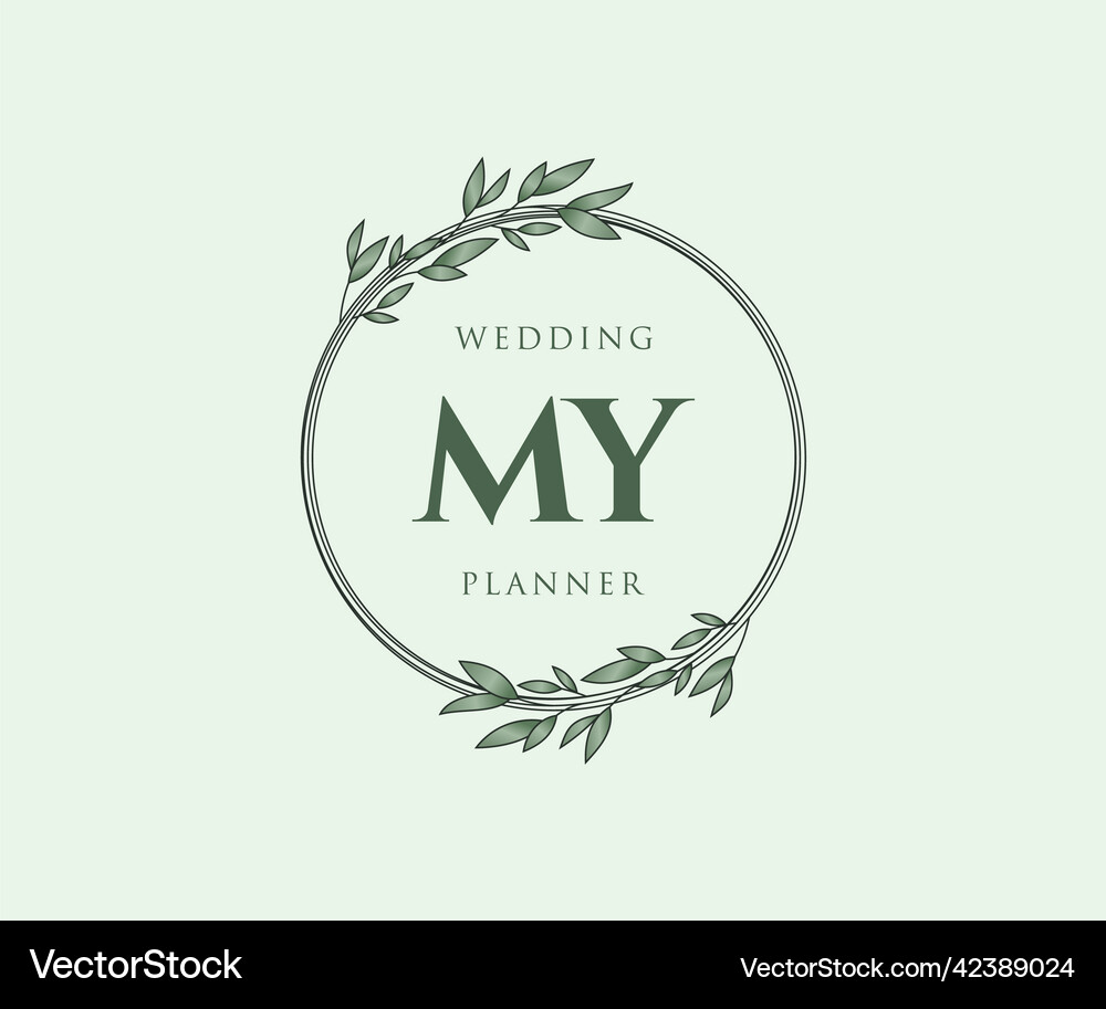 My initials letter wedding monogram logos Vector Image