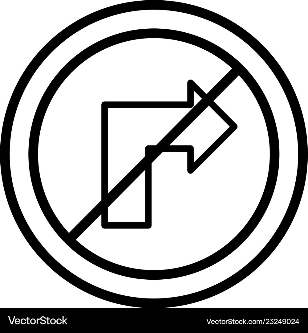 No left turn icon Royalty Free Vector Image - VectorStock