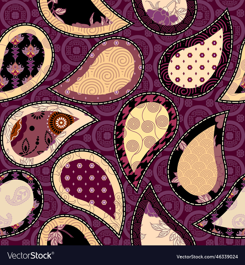 Patchwork textile pattern seamless quilting Vector Image