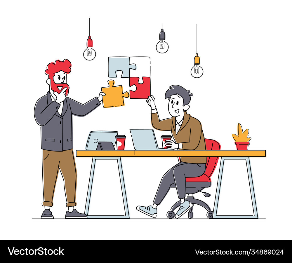 Teamwork cooperation collective work partnership Vector Image