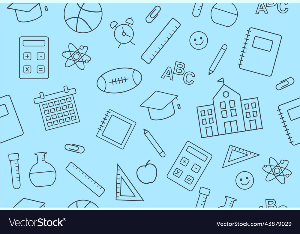 School seamless pattern Royalty Free Vector Image