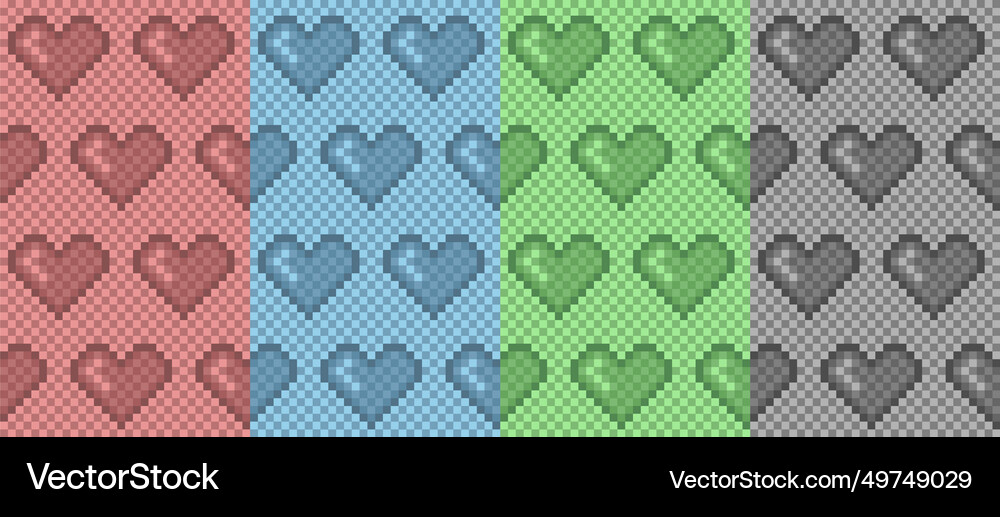 Set seamless backgrounds with hearts Royalty Free Vector