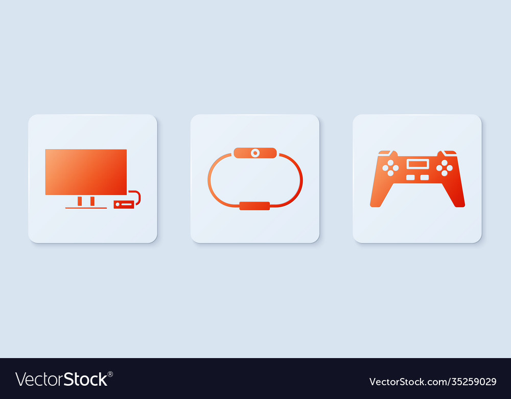 Set smartwatch smart tv and gamepad white square Vector Image Set smartwatch smart tv and gamepad white square Vector Image