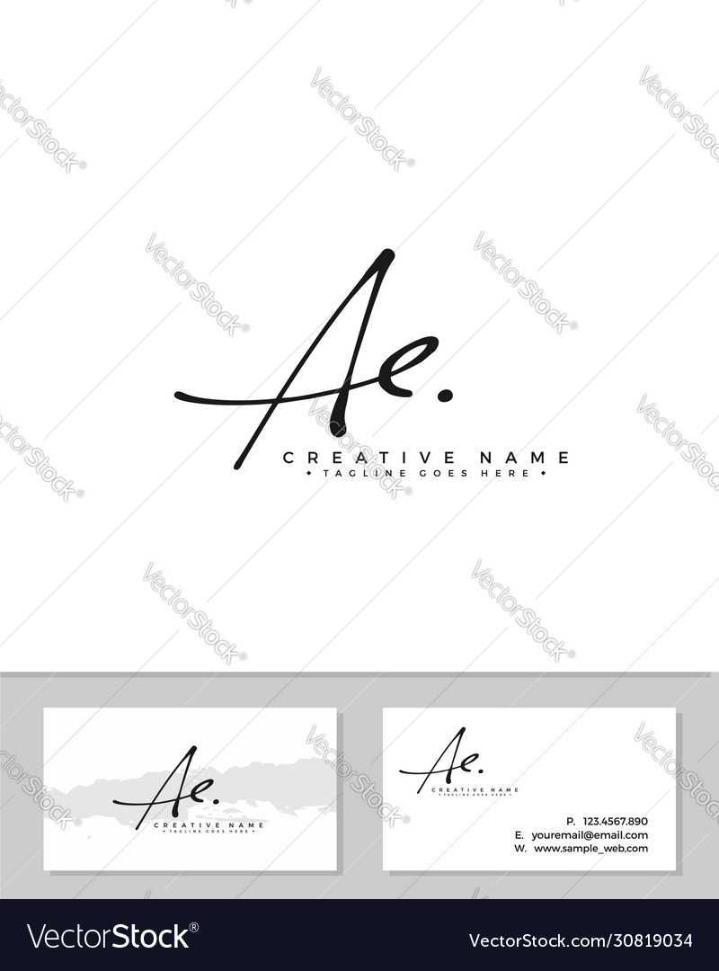 A e ae initial logo signature handwriting Vector Image