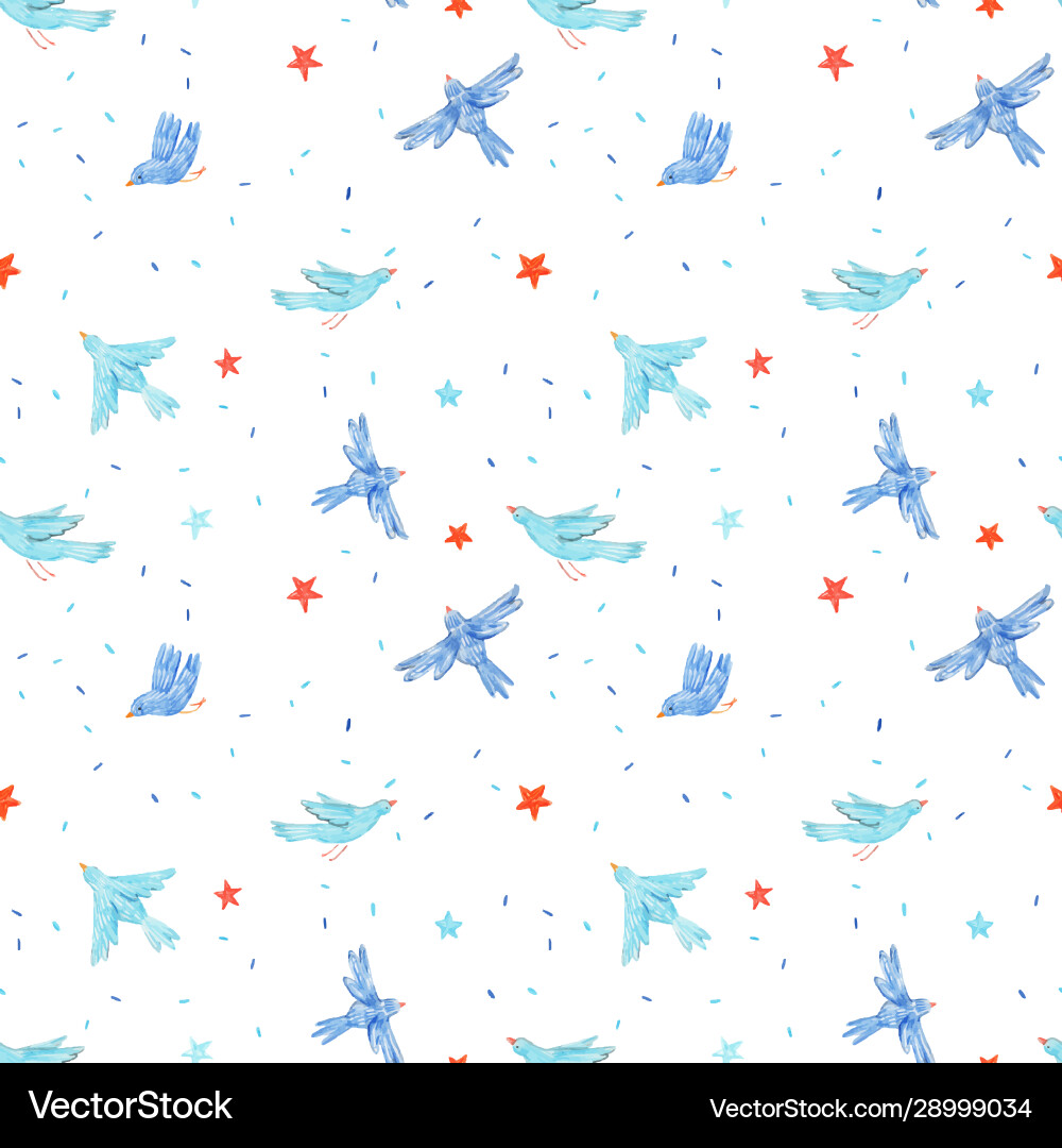 Beautiful Seamless Pattern With Cute Hand Vector Image