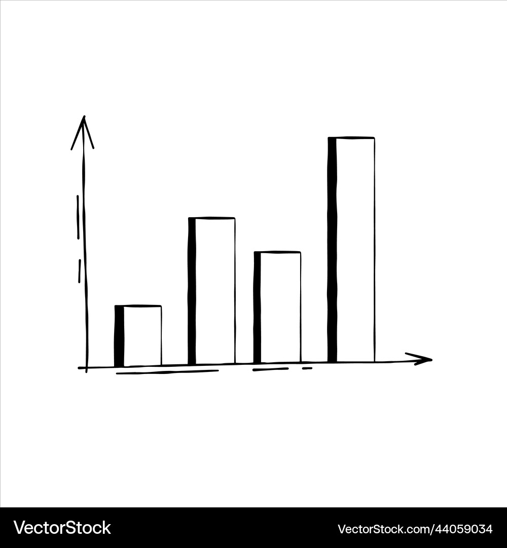 Business growth chart and columns Royalty Free Vector Image