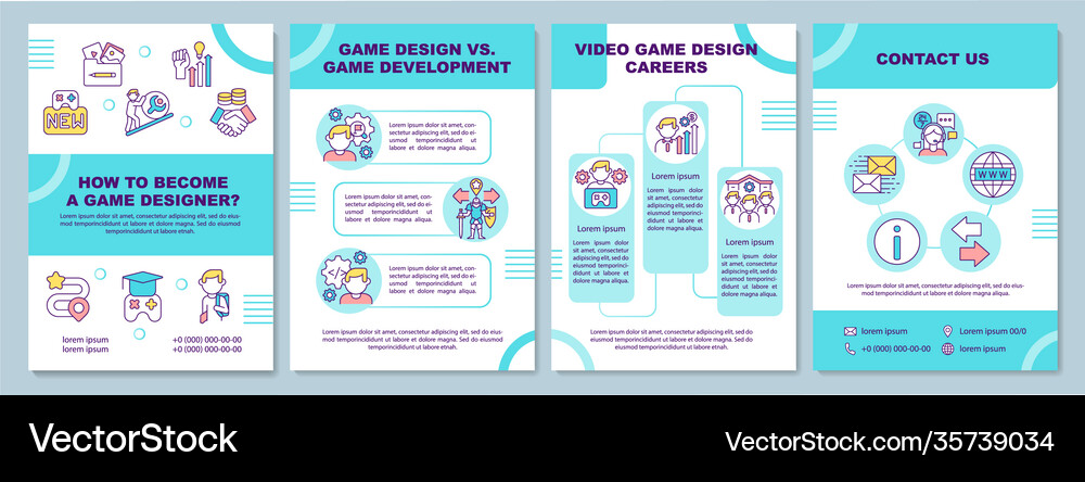 Game designer becoming brochure template Vector Image