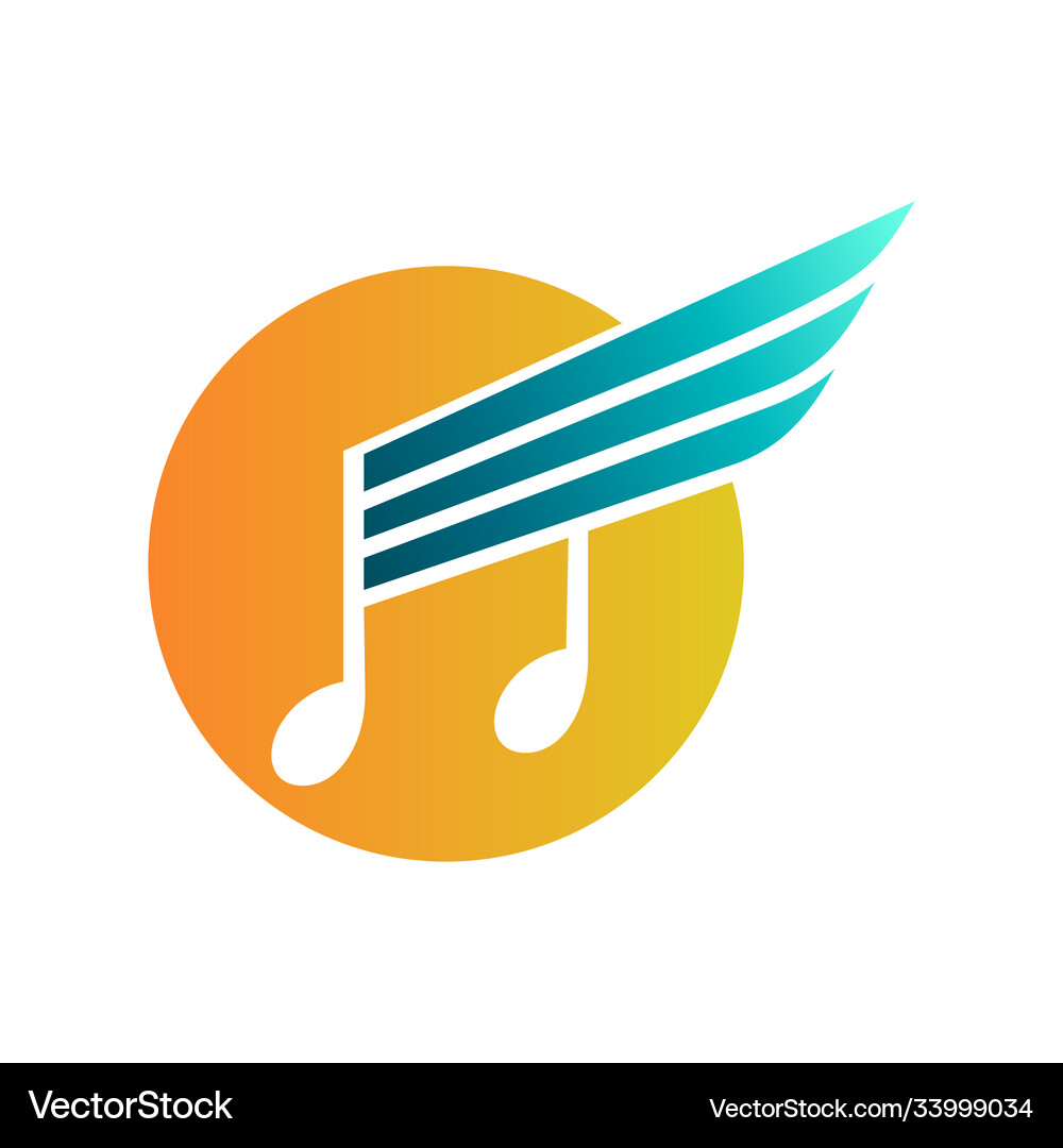 Music wing logo Royalty Free Vector Image - VectorStock