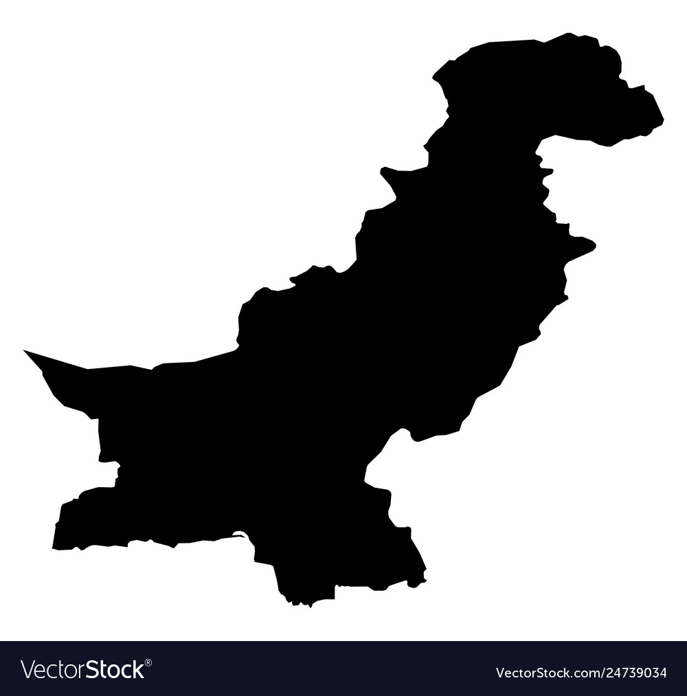 Simple only sharp corners map pakistan drawing Vector Image