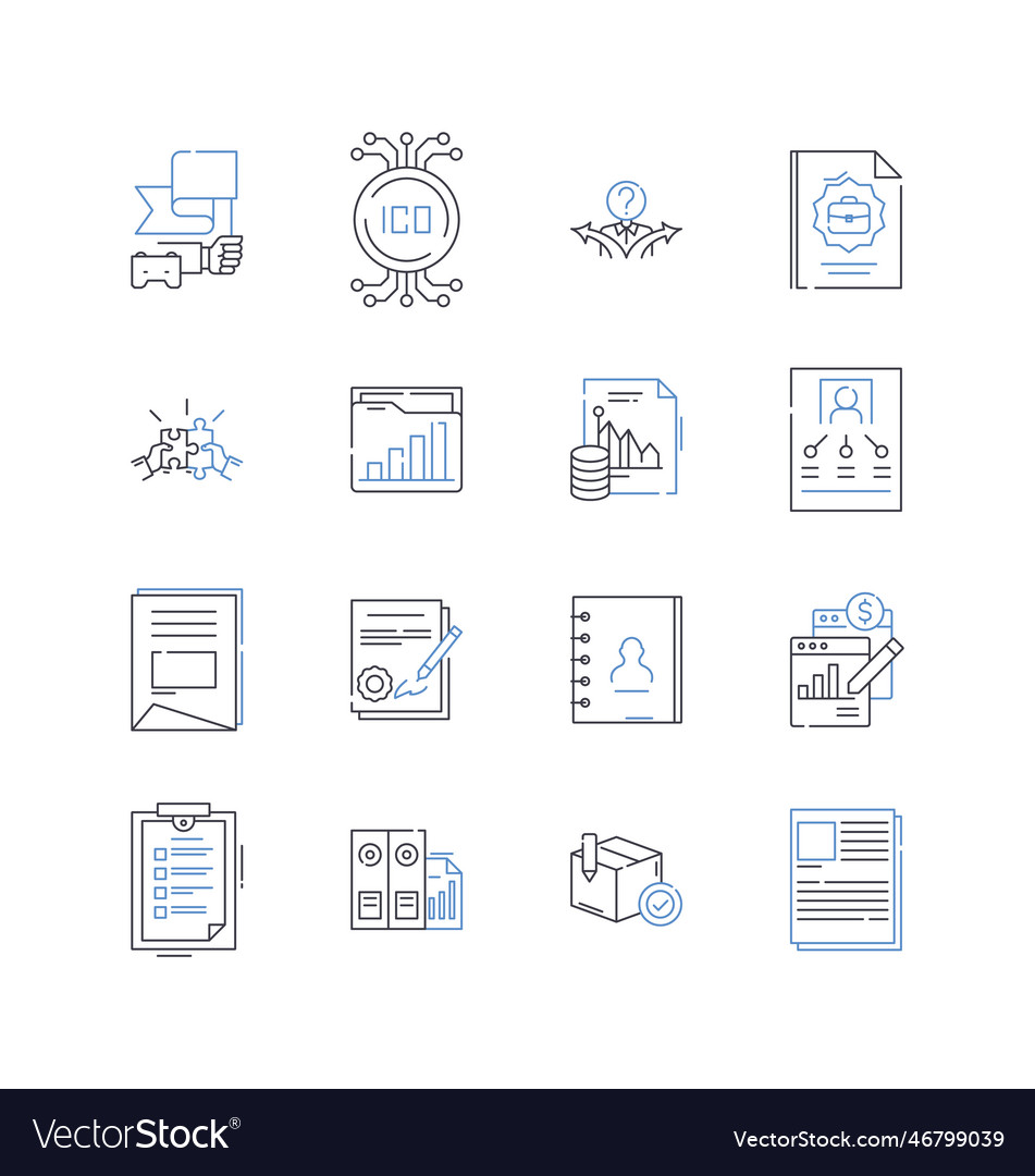 File management line icons collection Royalty Free Vector File management line icons collection Royalty Free Vector