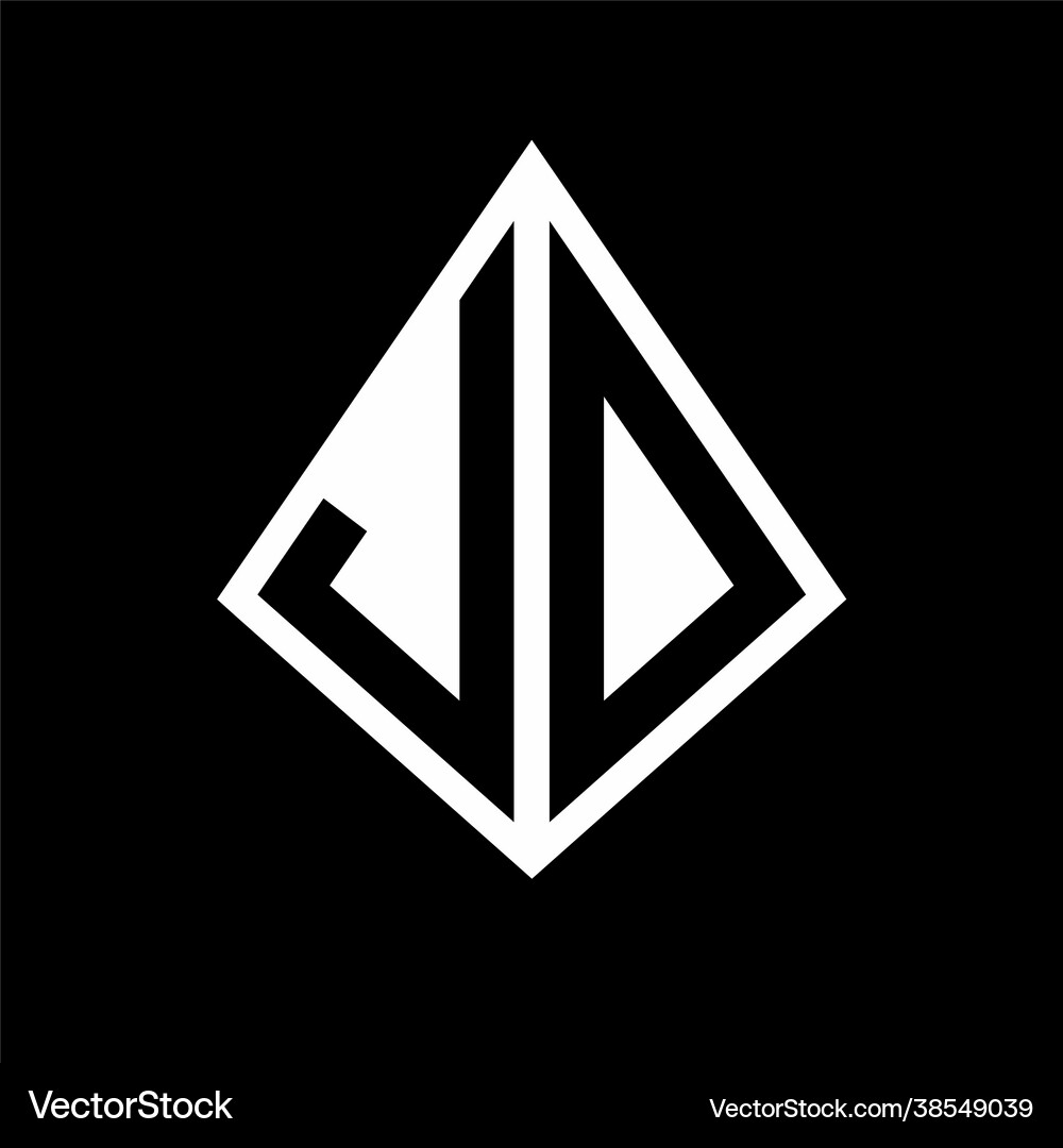 Jo logo letters monogram with prisma shape design Vector Image