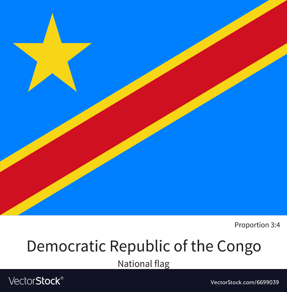 National Flag Democratic Republic Congo Royalty Free Vector