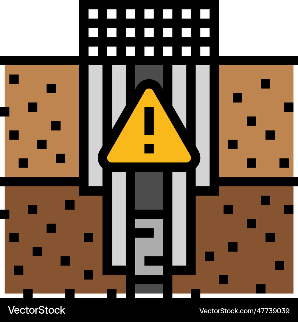 Oil well plugging petroleum engineer color icon Vector Image
