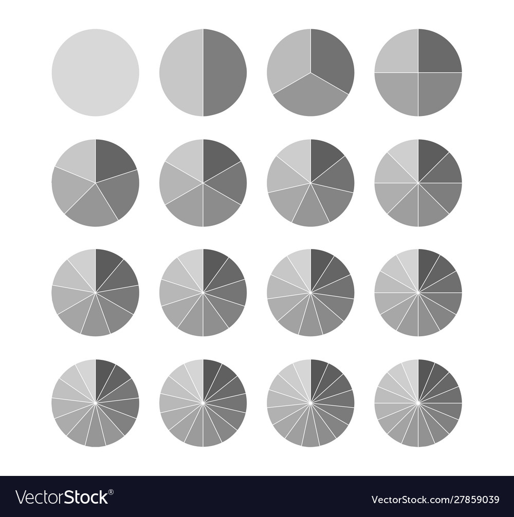 Segmented circles set isolated on a white Vector Image Segmented circles set isolated on a white Vector Image