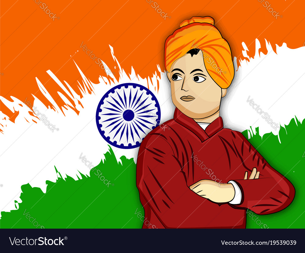 Swami vivekanand jayanti Royalty Free Vector Image Swami vivekanand jayanti Royalty Free Vector Image