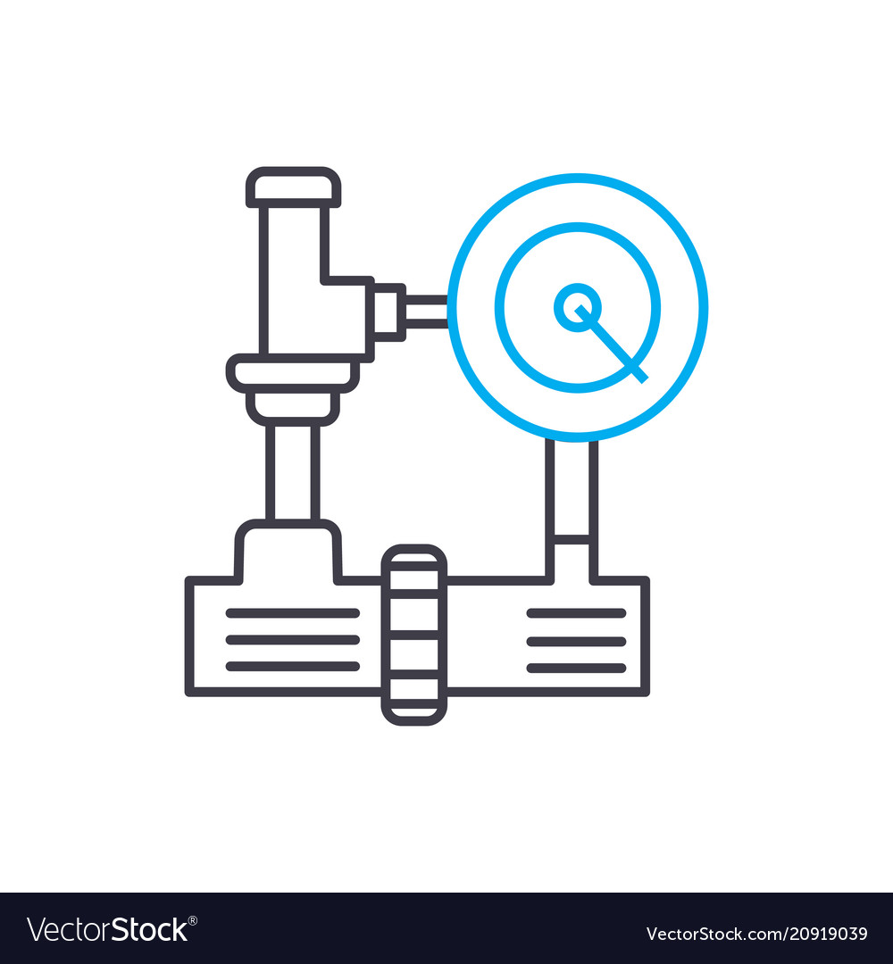 Water supply industrial system linear icon concept
