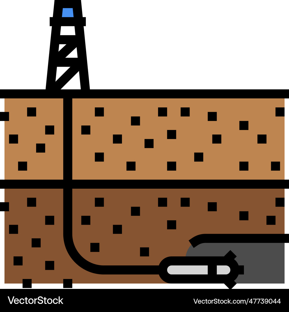 Directional drilling petroleum engineer color icon