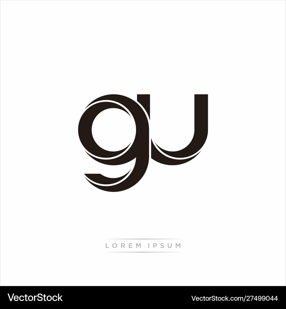 Gu initial letter split lowercase modern monogram Vector Image