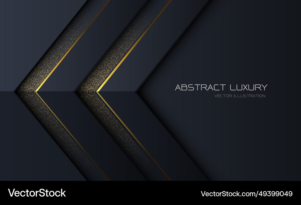 Abstract grey golden line arrow direction Vector Image