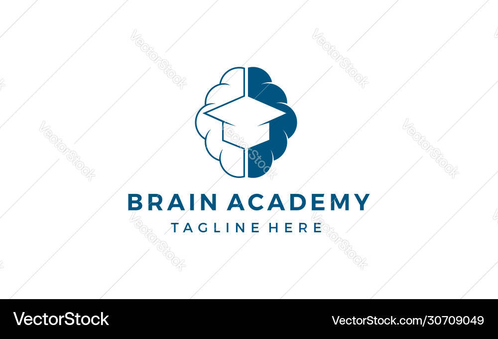 Brain academy logo design concept Royalty Free Vector Image