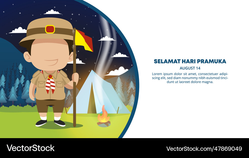 Selamat hari pramuka or happy indonesian boy Vector Image