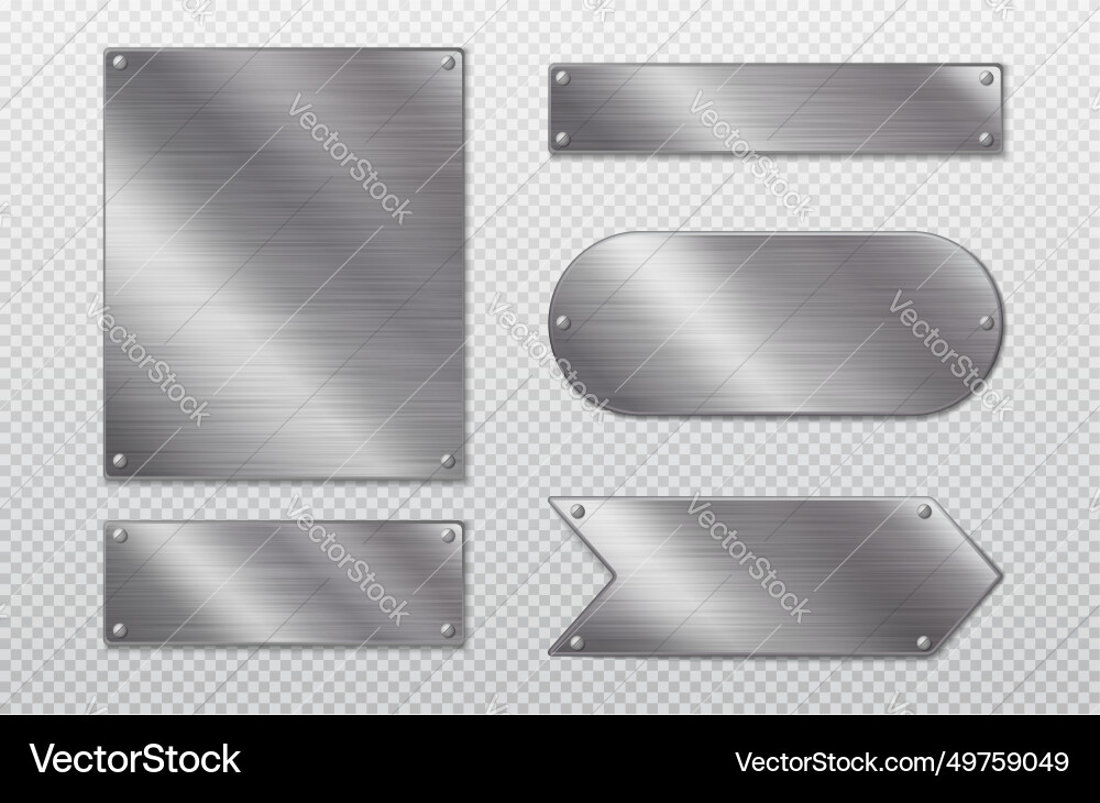 Stainless steel tags with blank metal surface Vector Image