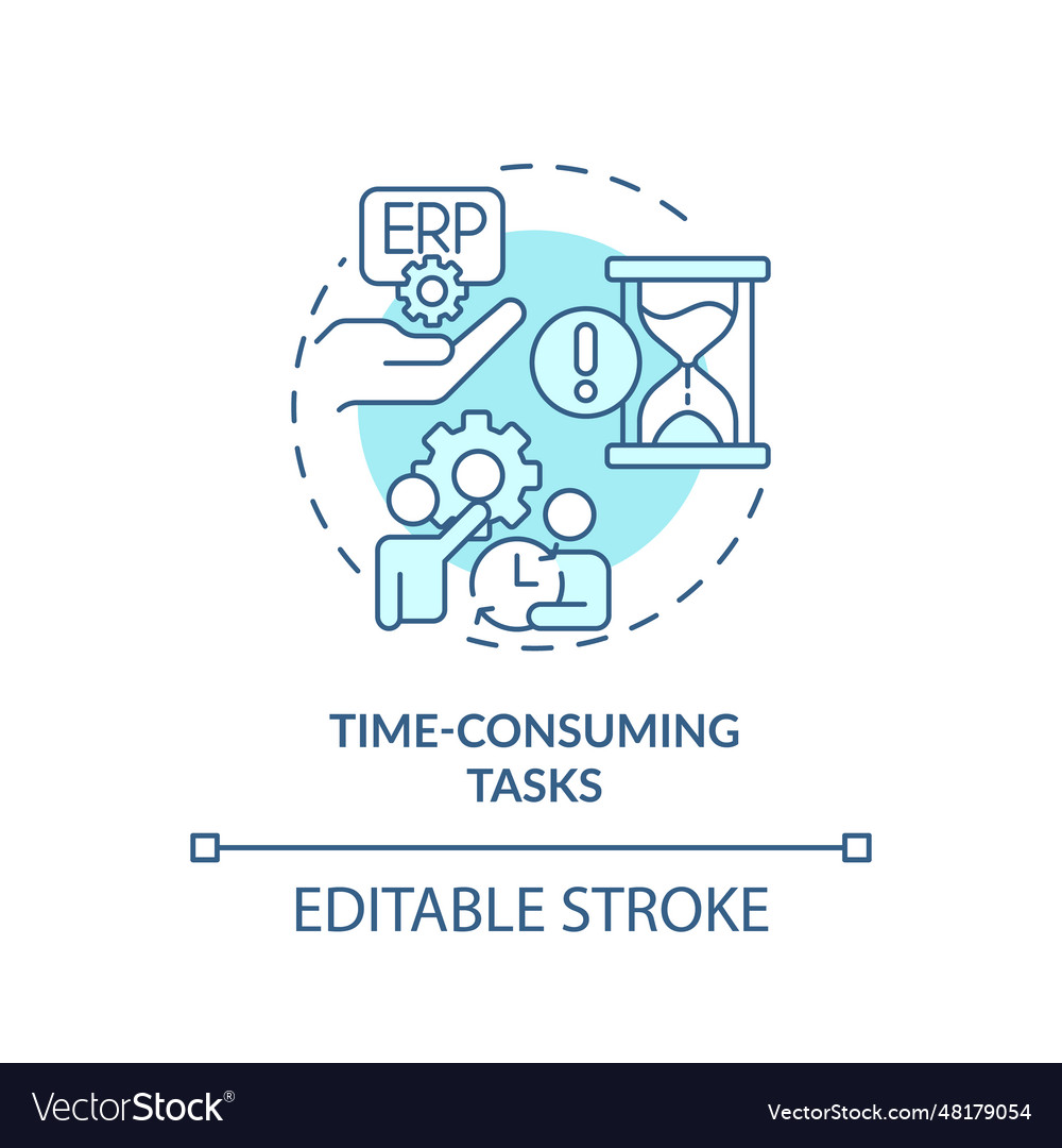 2d time consuming tasks blue icon concept Vector Image 2d time consuming tasks blue icon concept Vector Image