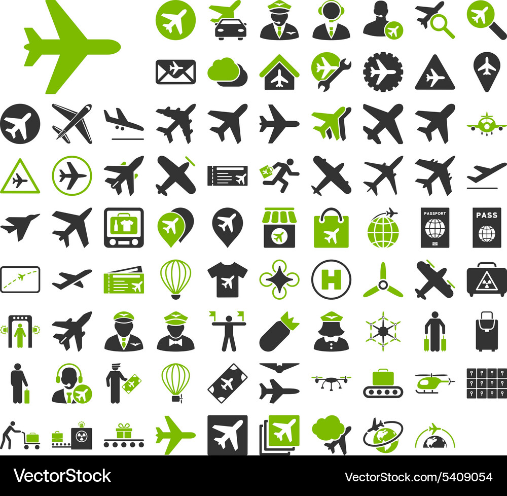 Aviation icon set Royalty Free Vector Image - VectorStock