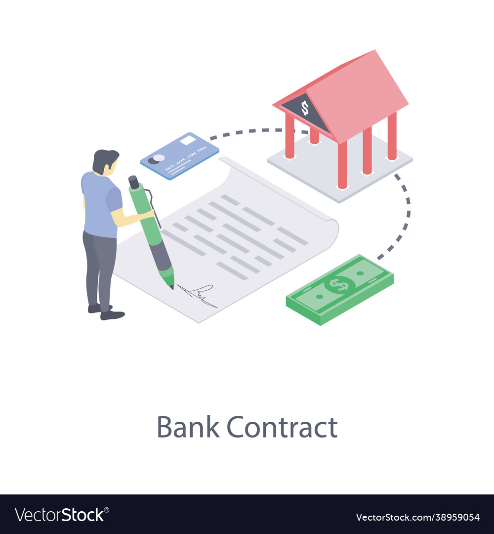 Bank contract Royalty Free Vector Image - VectorStock